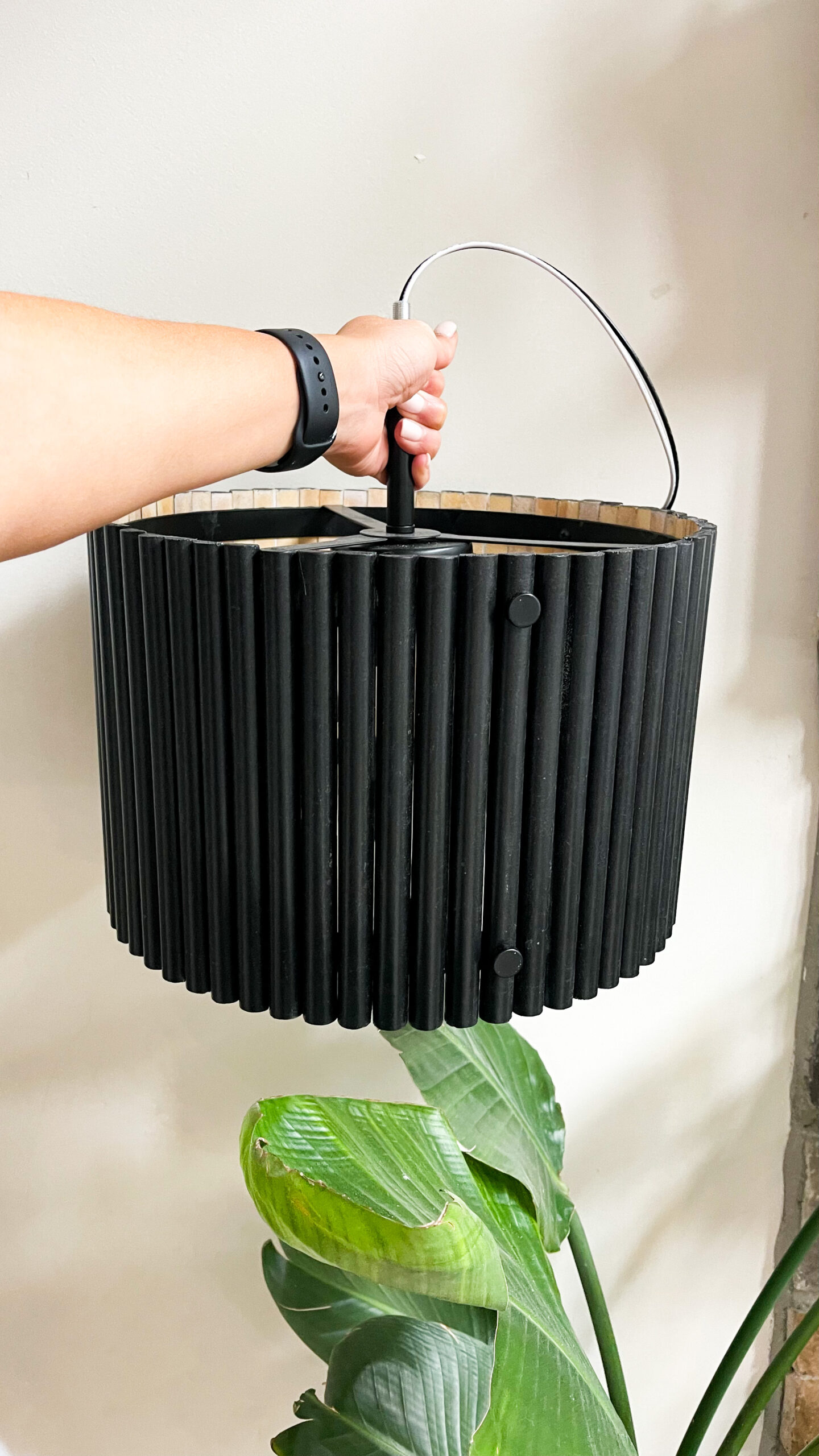 DIY Black Fluted Light Fixture – Easy & Affordable